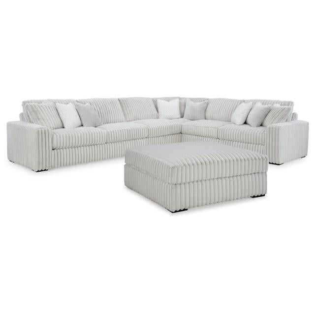 Ashley Stupendous 4 Piece Sectional w/Ottoman in Alloy Bundle ...