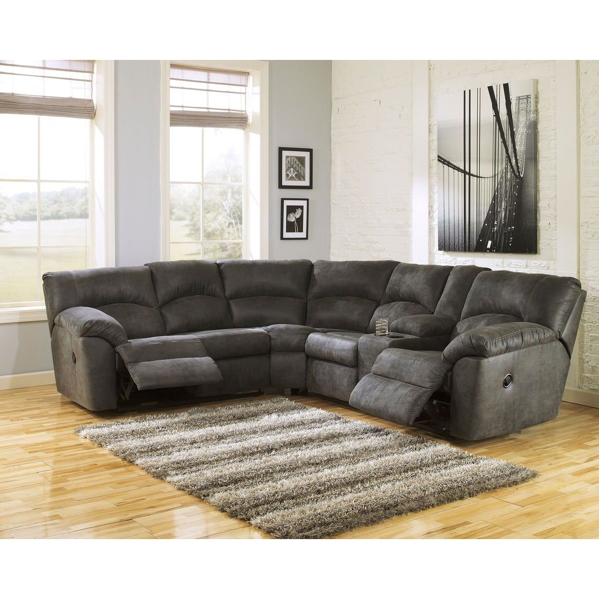 Ashley Tambo Laf Reclining Loveseat in Pewter – Washburn's Home Furnishings