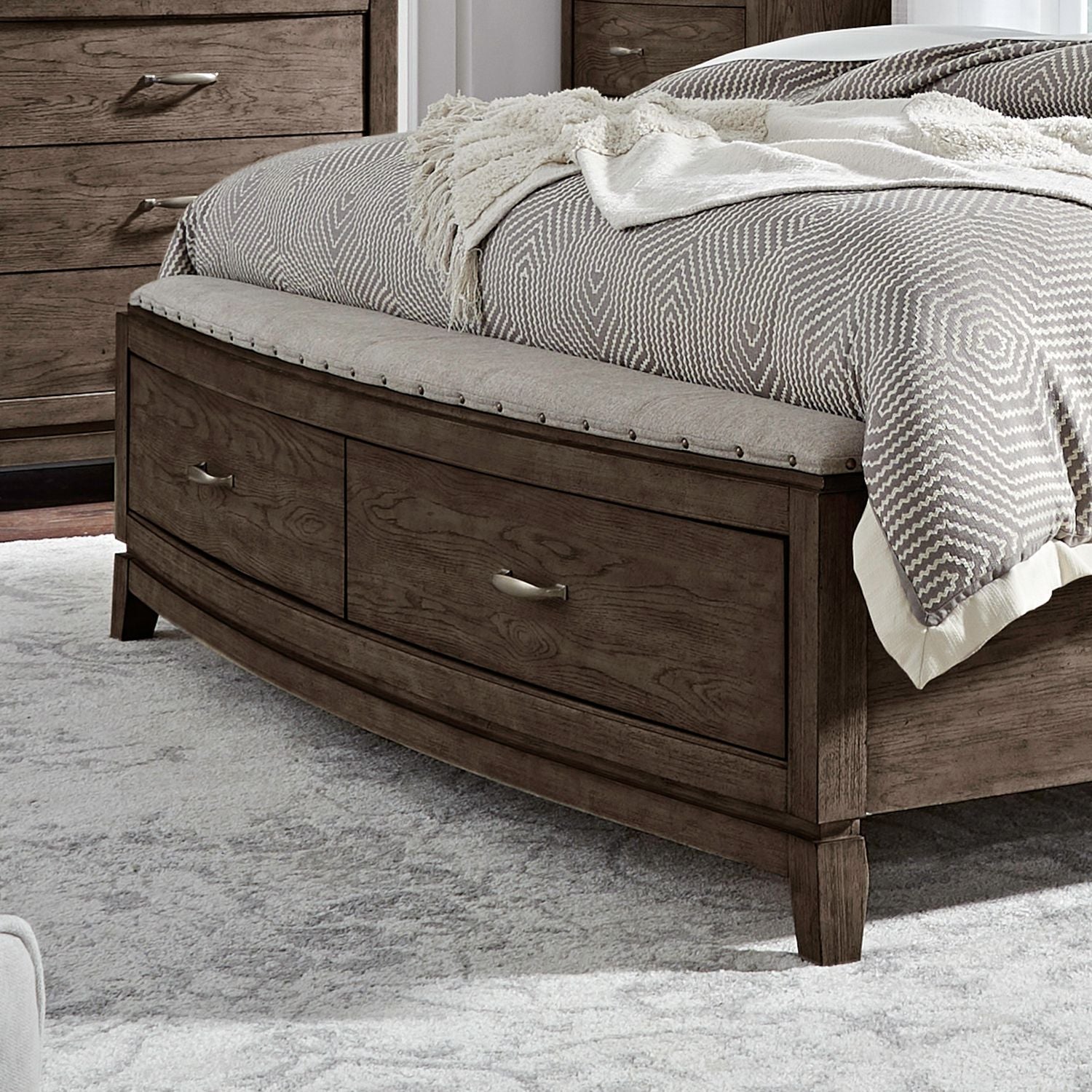 Liberty Avalon King Storage Footboard w/Slatroll in Brown – Washburn's ...