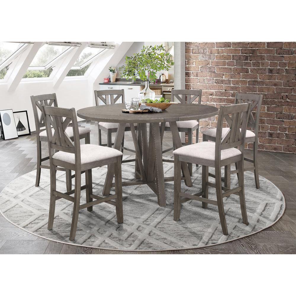 Athens - Round Counter Height - Table - Gray – Washburn's Home Furnishings