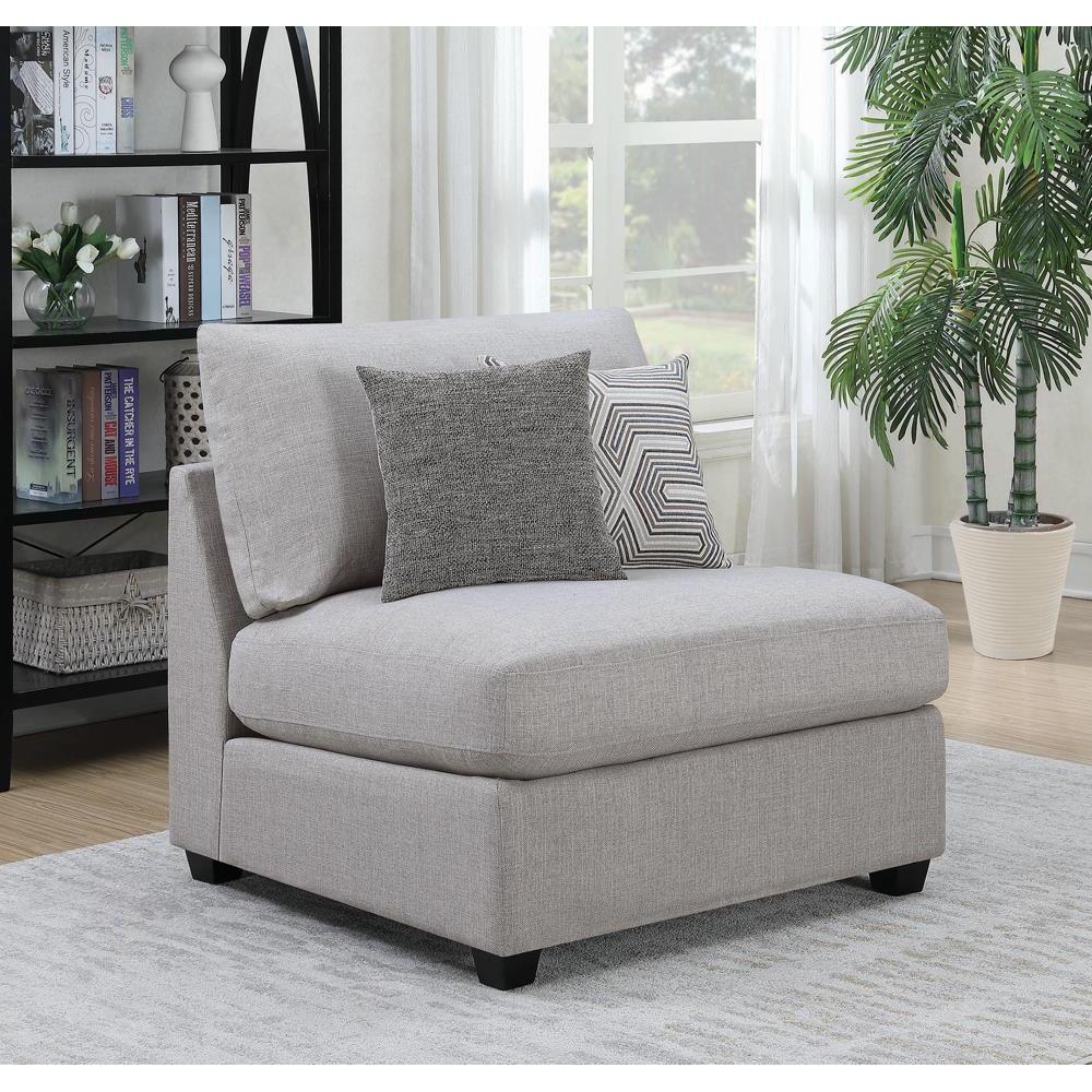 Cambria Upholstered Armless Chair - Grey – Washburn's Home Furnishings
