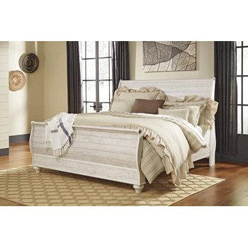 Willowton - Whitewash - King Sleigh Rails – Washburn's Home Furnishings